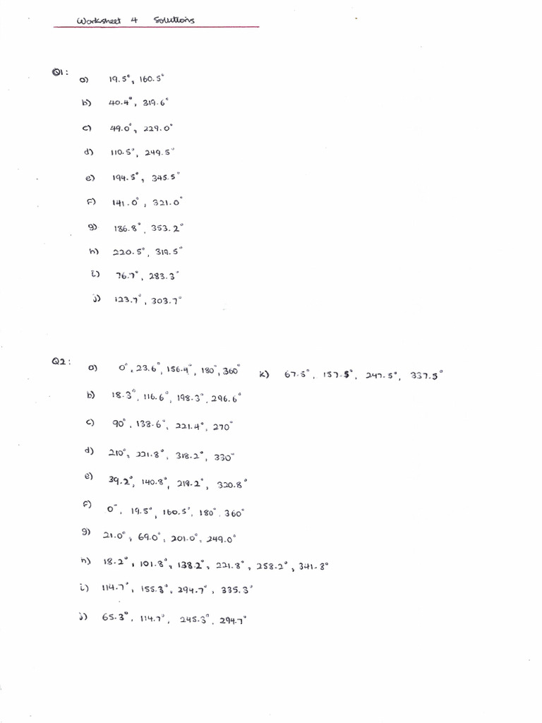 F4 Add Maths WS4 Solutions | PDF