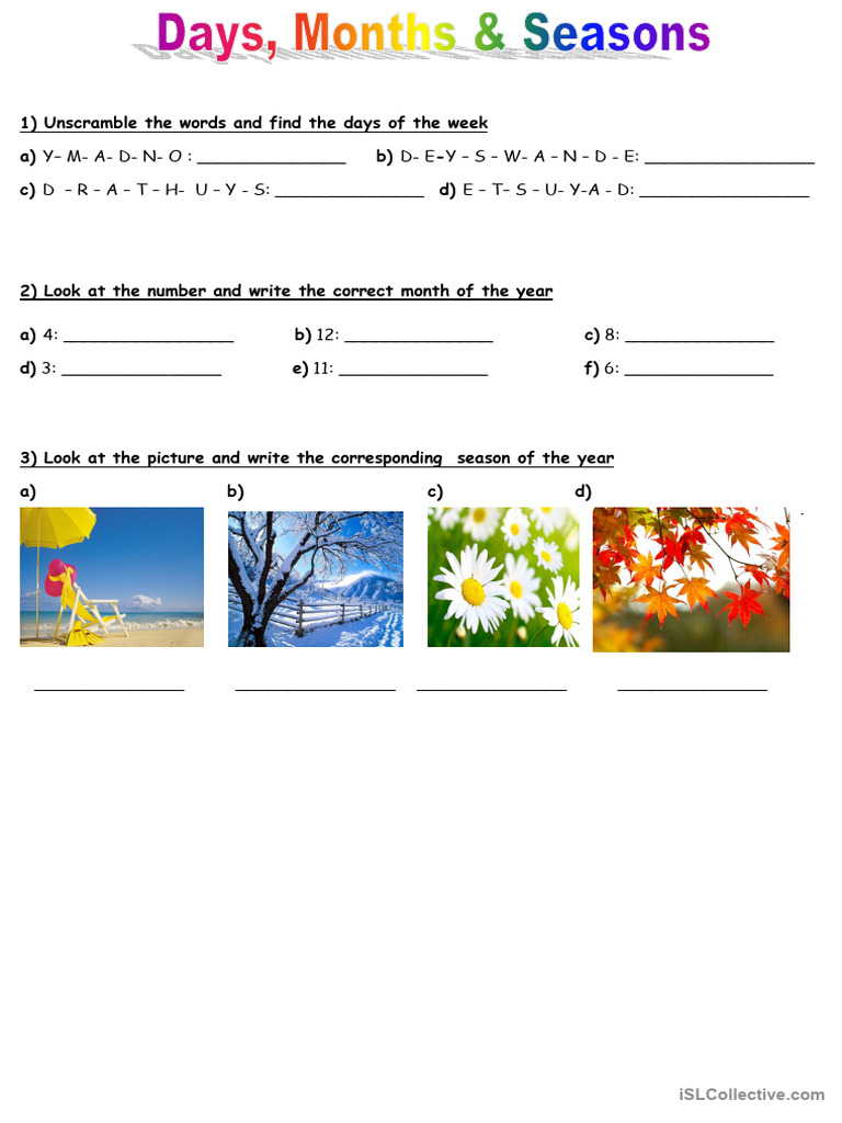 Days, months and seasons | PDF