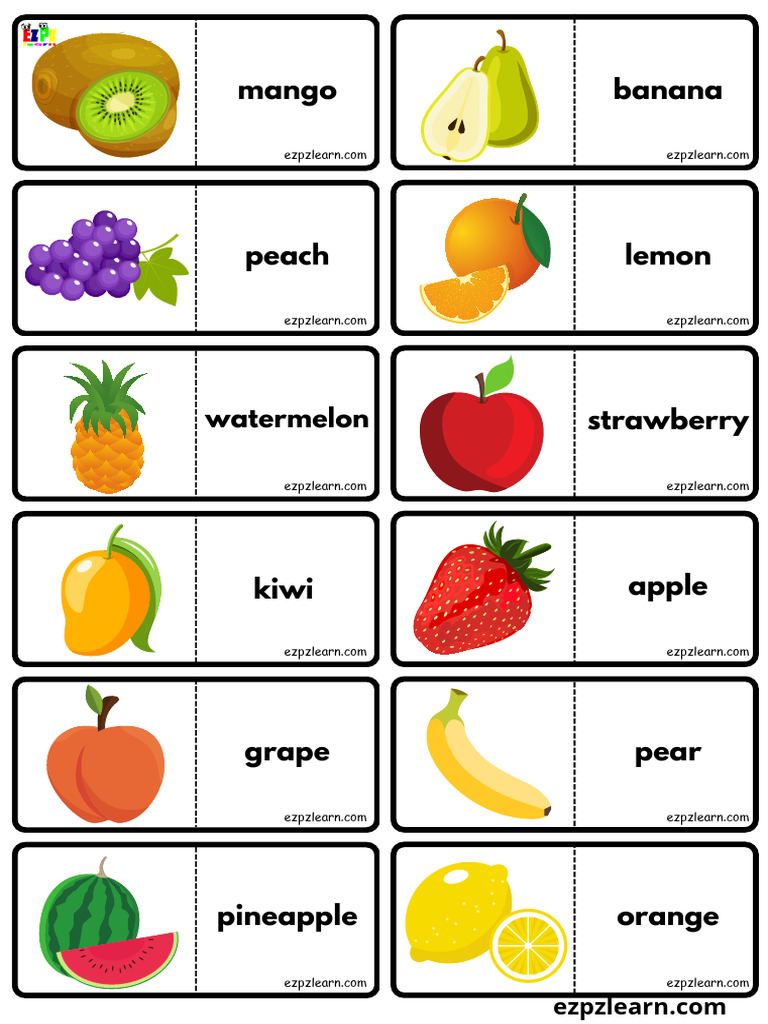 Fruits Matching Dominoes | PDF
