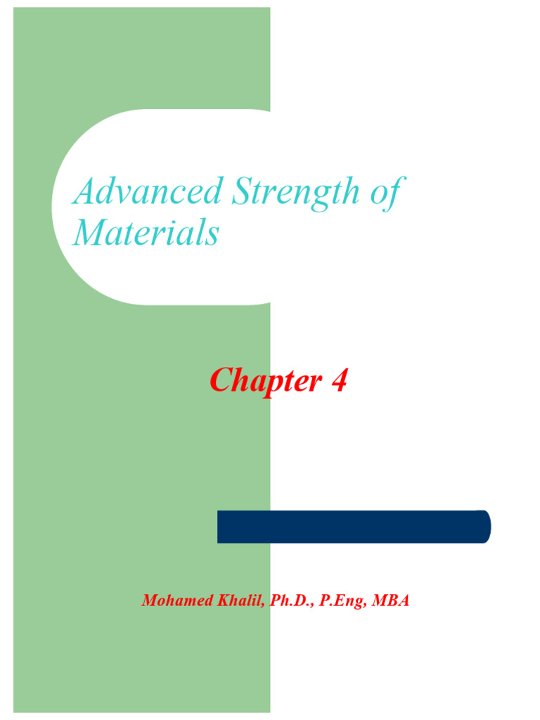 Advanced Strength of Materials - Ch4 | PDF | Bending | Beam (Structure)