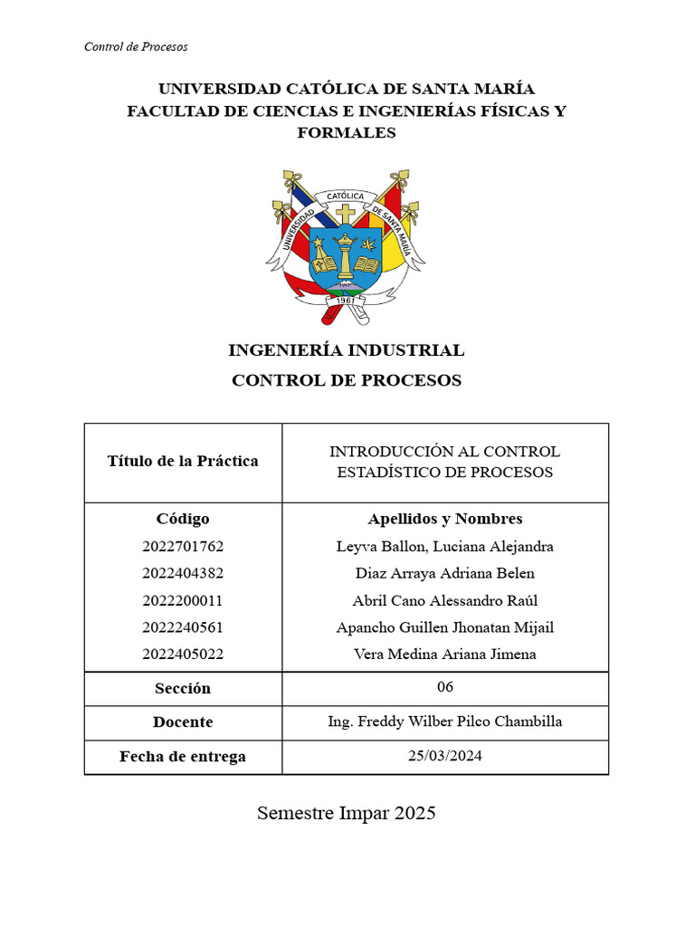 Practica 3 - Control de Procesos | PDF | Probabilidad | Muestreo (Estadísticas)