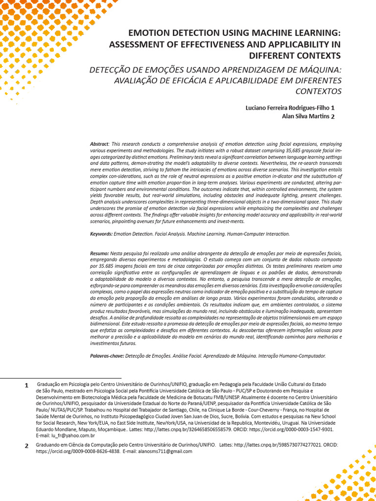 Emotion Machine Learning | PDF | Universidade | Remédio