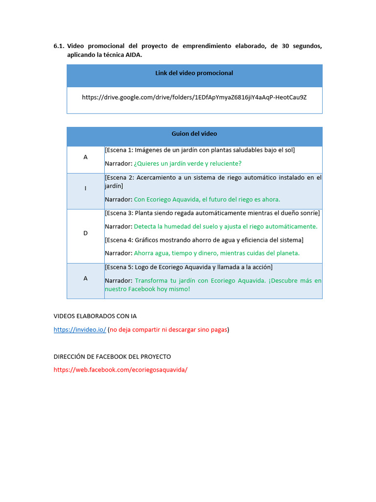 GUION VIDEO PROMOCIONAL CYE 2024 | PDF