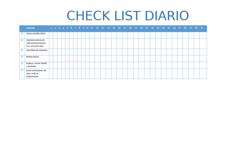 Check List Diario | PDF