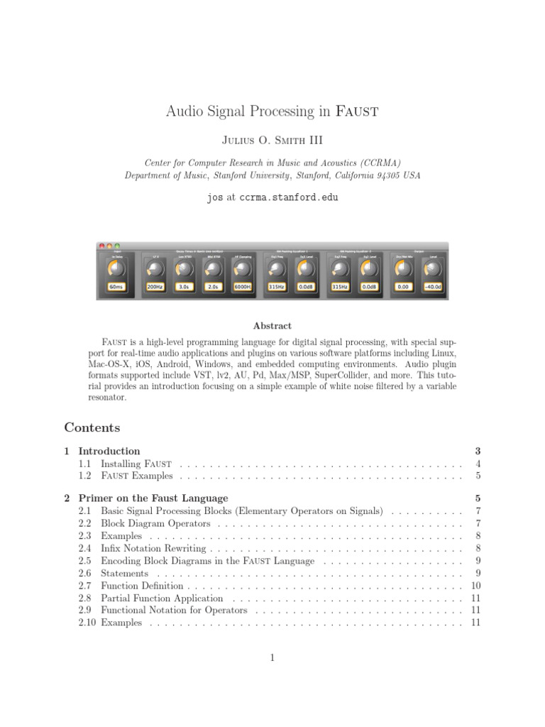 Faust DSP | PDF | Parameter (Computer Programming) | Function (Mathematics)