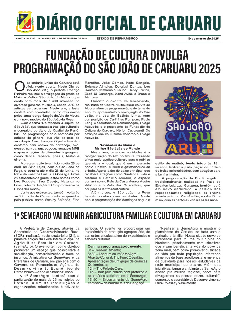 Diario Oficial 2287 | PDF | Desperdício