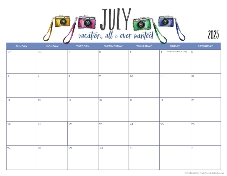 Mom Calendar 2025 07 | PDF
