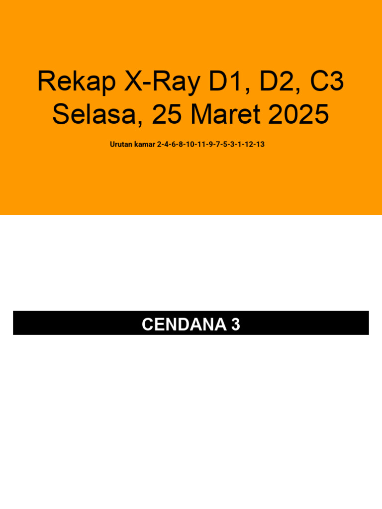 Rekap Radiologi Pasien Dahlia 1 & 2, Cendana 3 19-03-25 | PDF