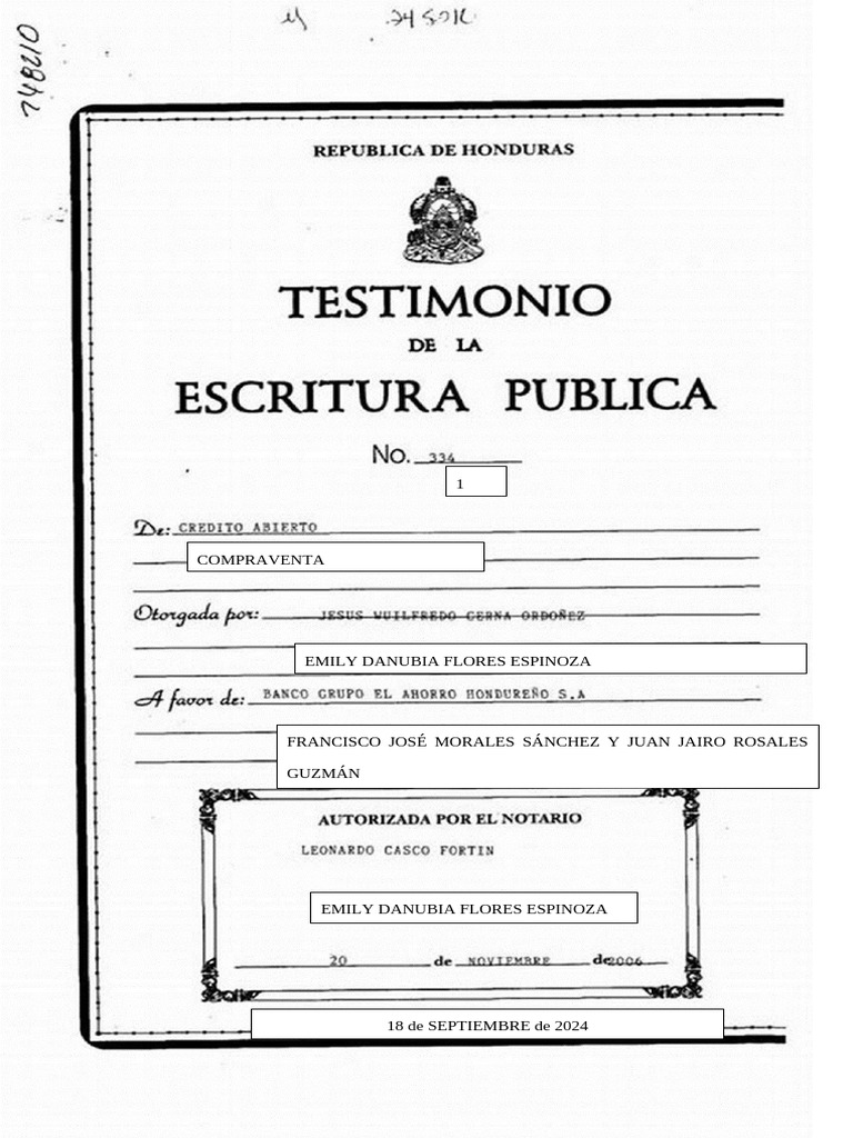 Testimonio Notarial 2 | PDF | Propiedad
