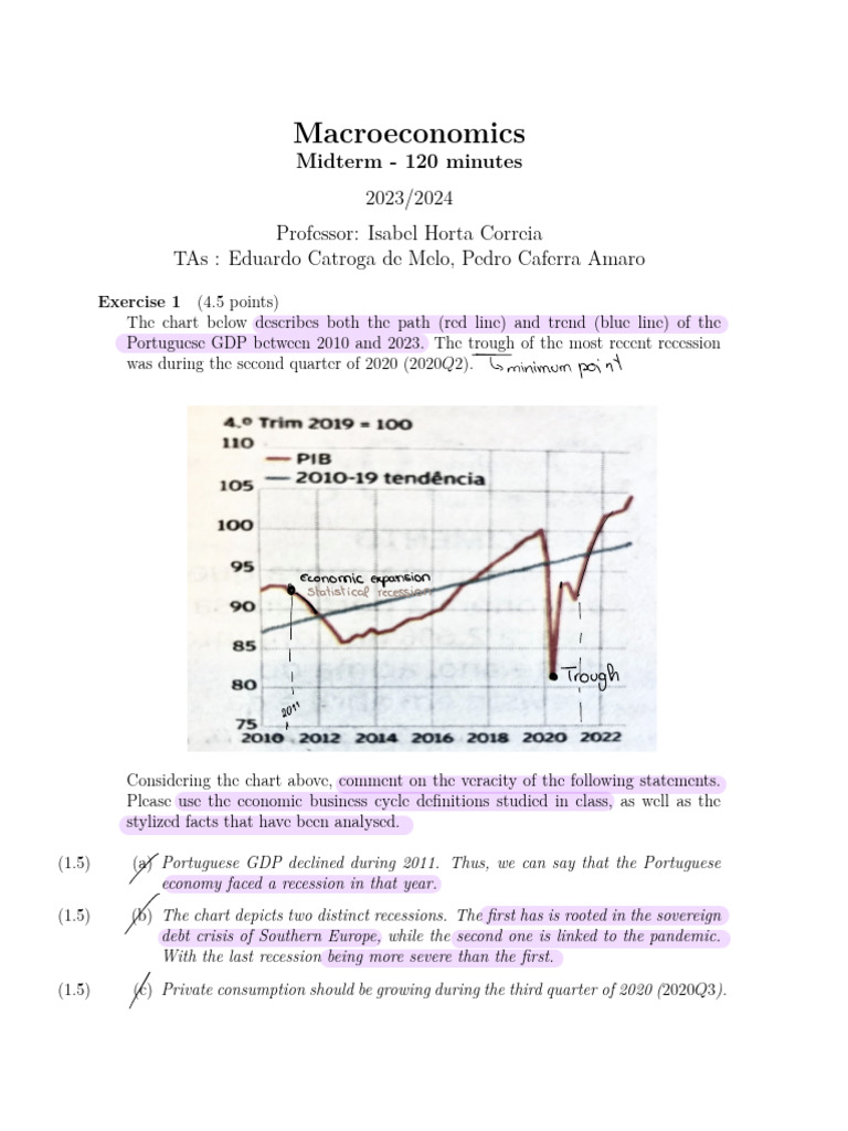 Macro Midterm 2023 2024-3 | PDF | Recession | Macroeconomics