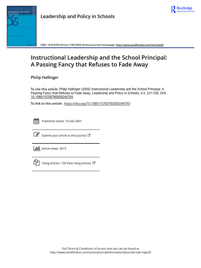 Leadership and Policy in Shcools en | PDF | Leadership | Teachers