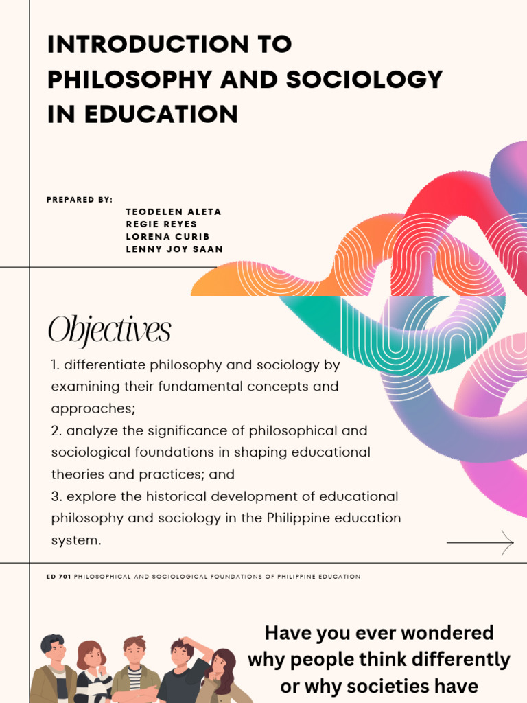 Foundations of Philosophy and Sociology in Education | PDF | Sociology