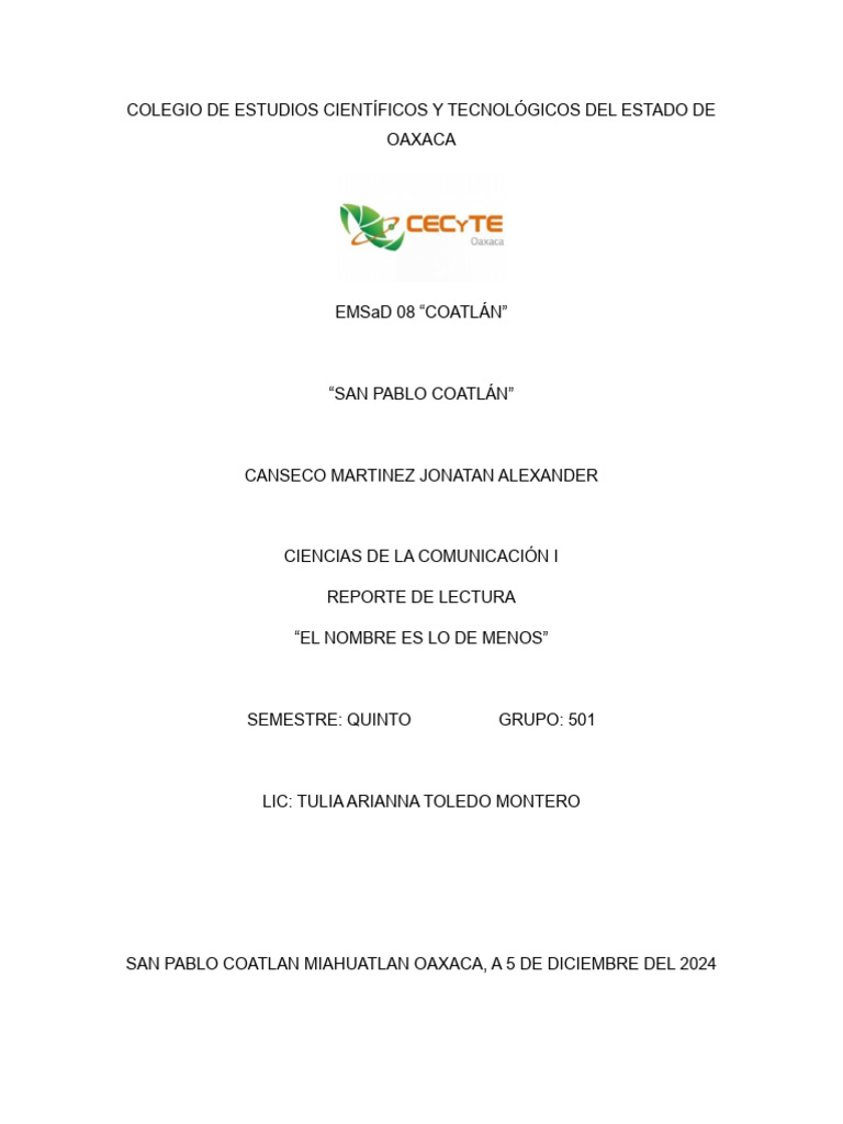 Reporte de Tolia | PDF