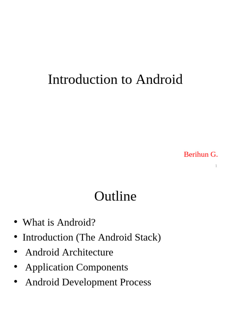 Introduction to Android Development | PDF | Android (Operating System ...