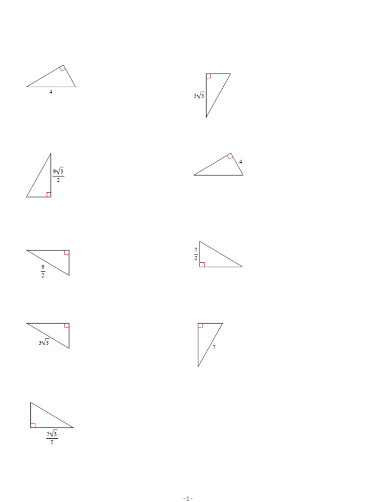 30-60-90 Triangle Worksheet | PDF