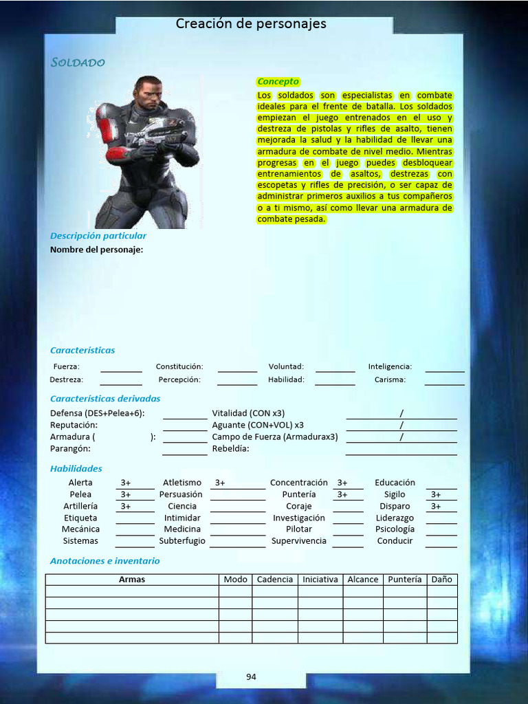 Ficha Mass Effect Balo | PDF | Munición | Escopeta