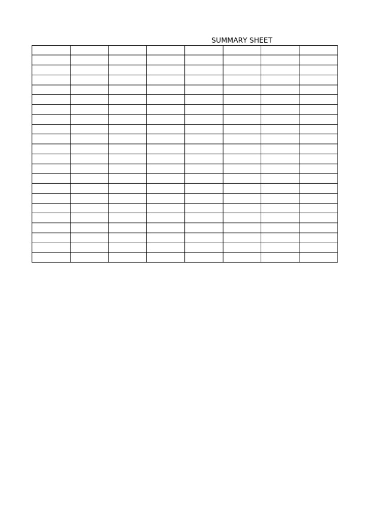 Summary Sheet | PDF