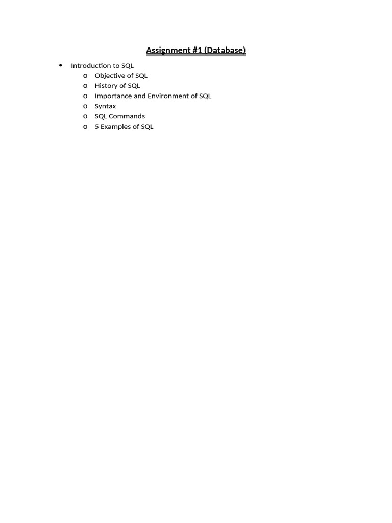 Assignment #1 Database | PDF