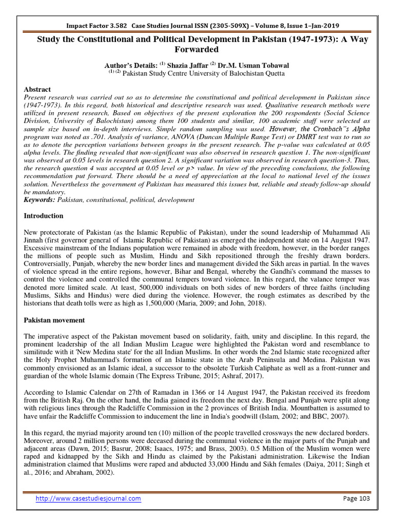 Study The Constitutional and Political D | PDF | Pakistan | Muhammad ...