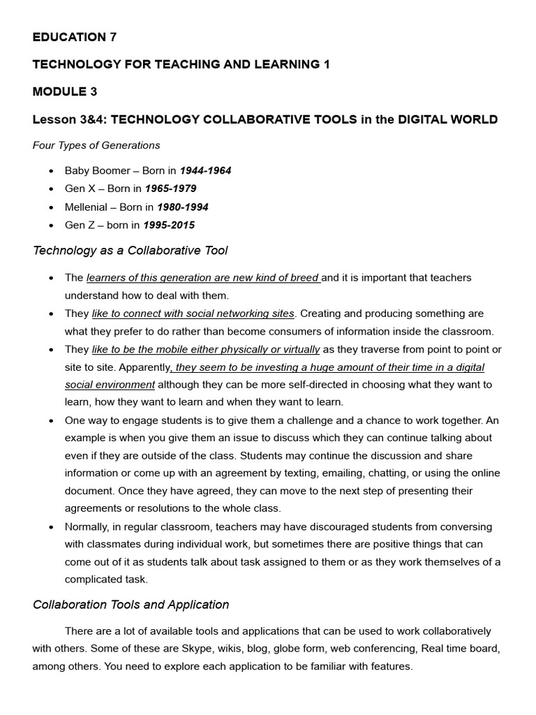 EDUC 7 Module 3 (Lesson 3, 4, & 5) | PDF | Wiki | Literacy
