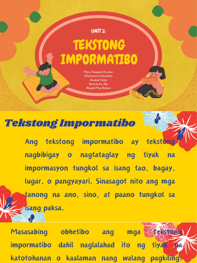 Filipino 2 Report (Tekstong Impormatibo) | PDF