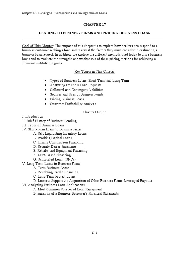 Chap 017 | PDF | Loans | Credit (Finance)