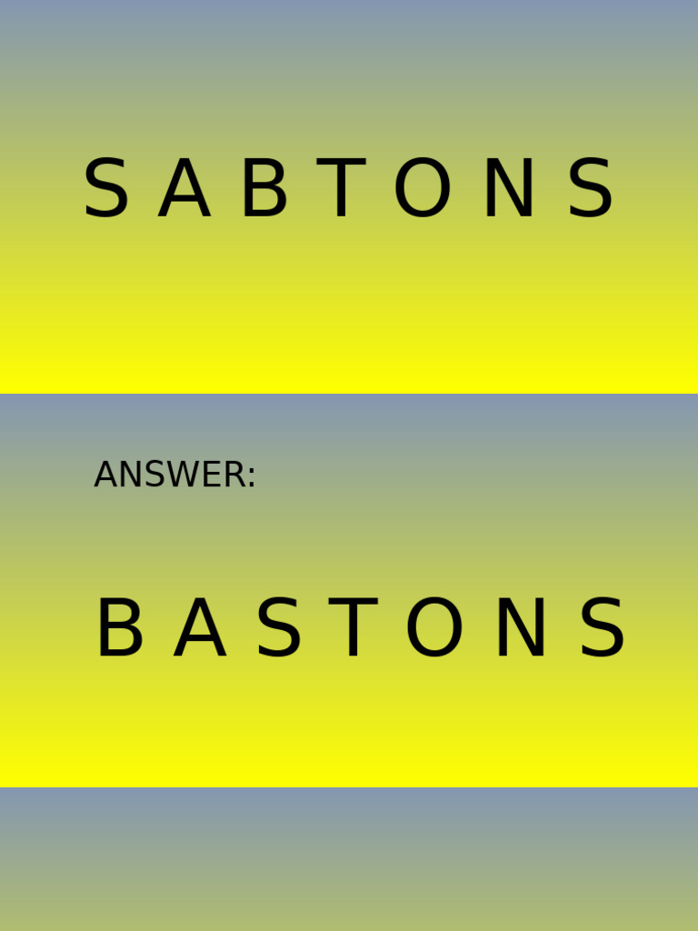 Jumbled Letter Words | PDF