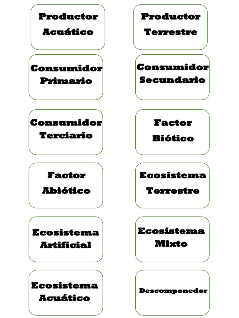 Memorama de Ecosistemas para Imprimir | PDF
