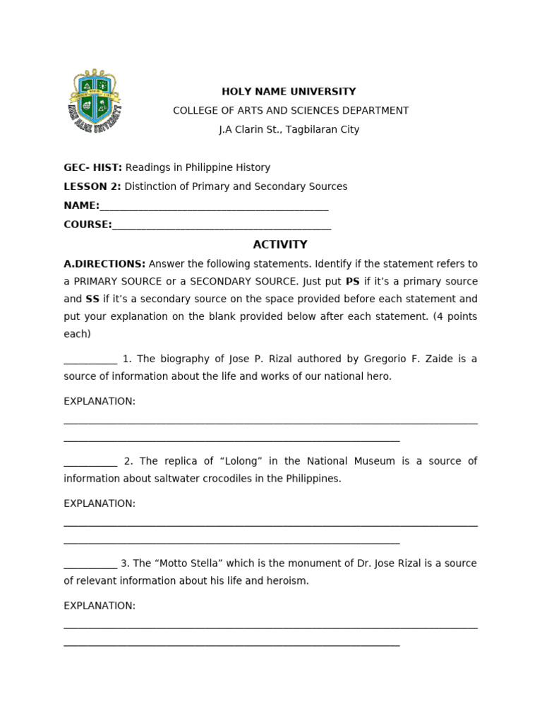 LESSON 2- Activity (1) | PDF