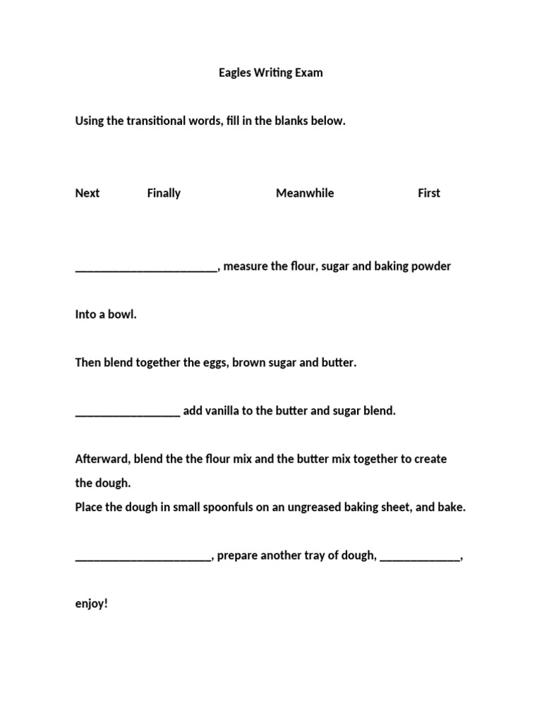 Eagles Writing Exam | PDF