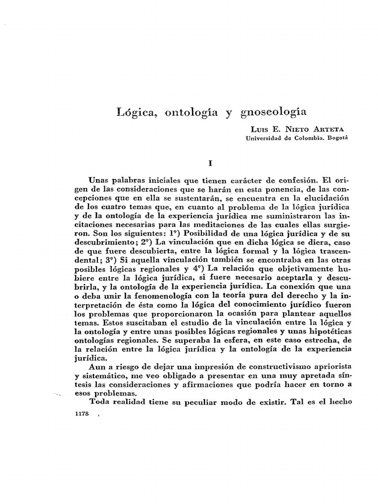 Lógica y Ontología en la Experiencia Jurídica | PDF | Ontología ...