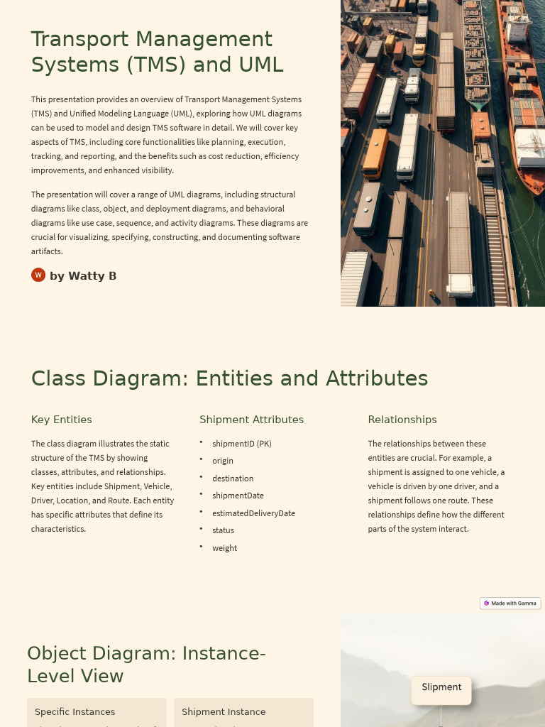Transport Management Systems TMS and UML | PDF | Databases | Unified Modeling Language