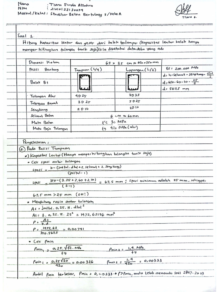 Beton 1 Tugas 4 | PDF