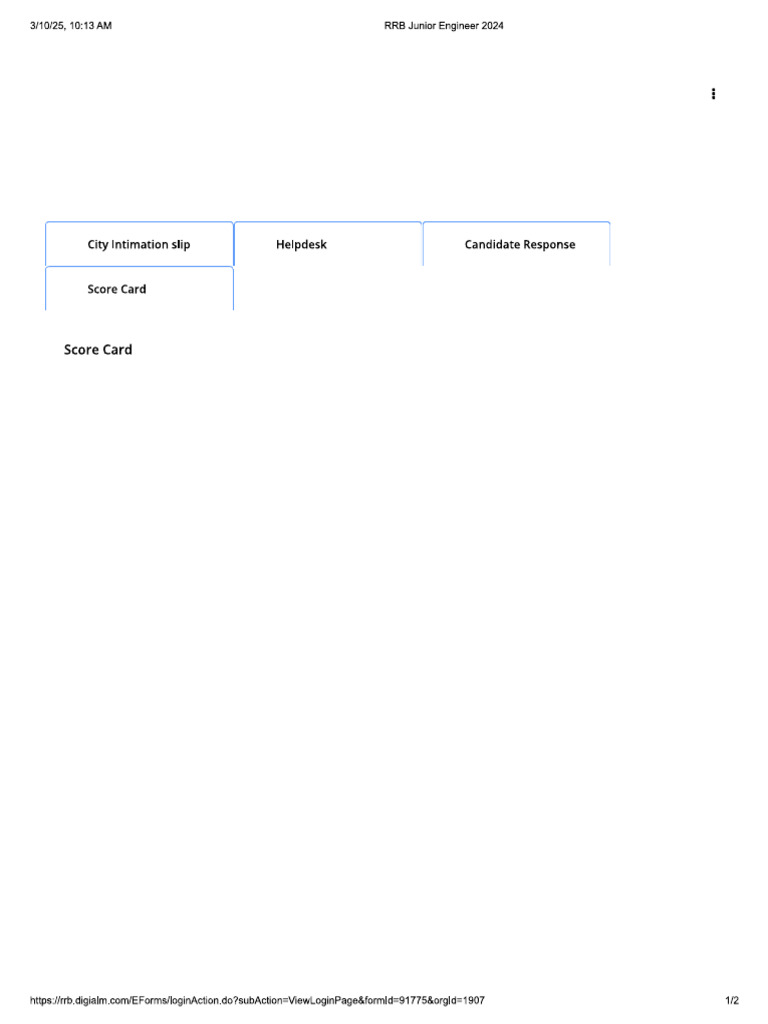 RRB Je Score Card | PDF