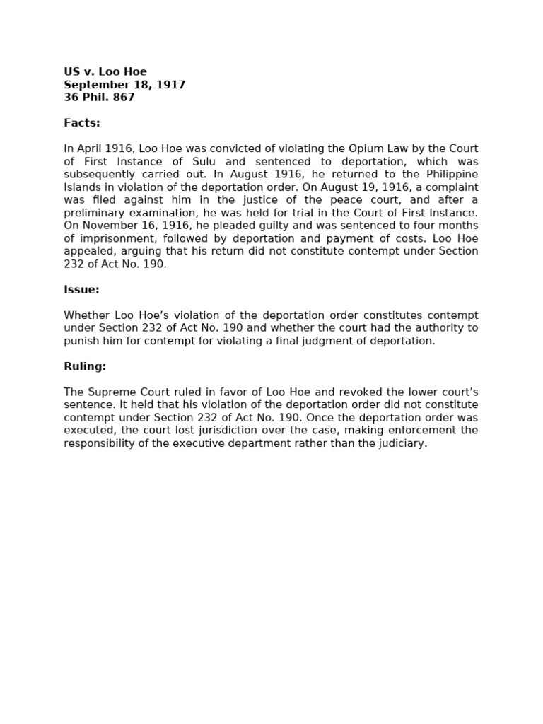 US v. LOO HOE | PDF
