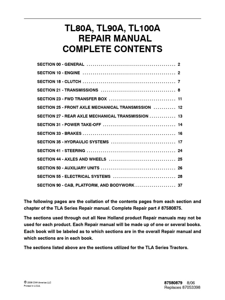 Tl90a Repair Manual Tractors | PDF | Fuel Injection | Internal ...