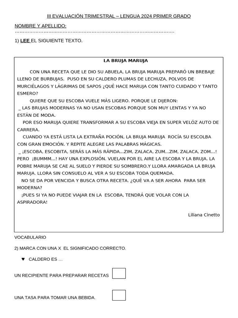 Iii Evaluación Trimestral 1ero | PDF