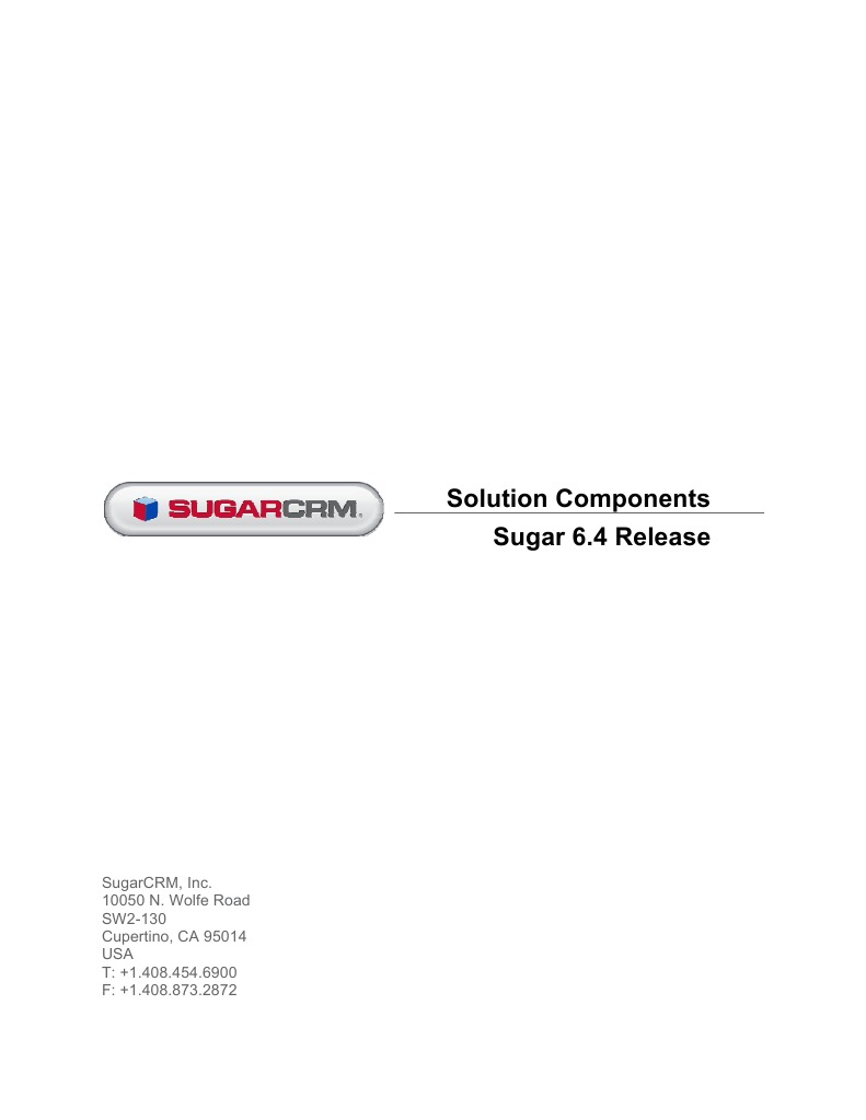 Solution Components Sugar 6.4 Release | PDF | Ibm Notes | Computing