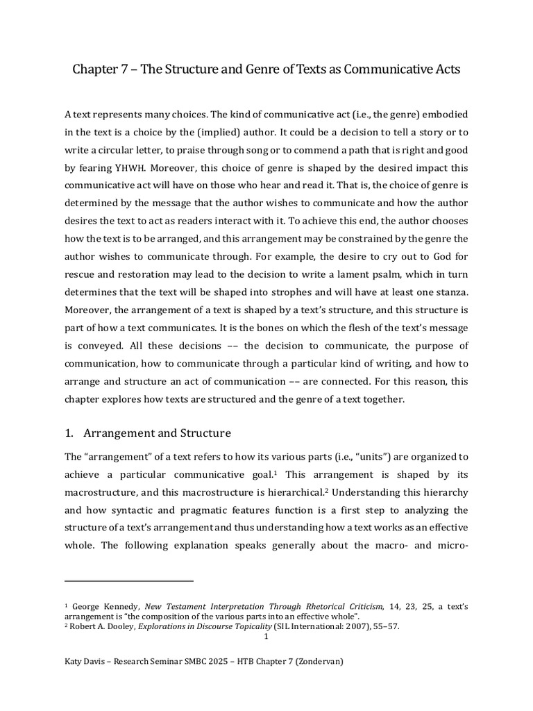The Structure and Genre of Texts as Communicative Acts | PDF | Moses ...