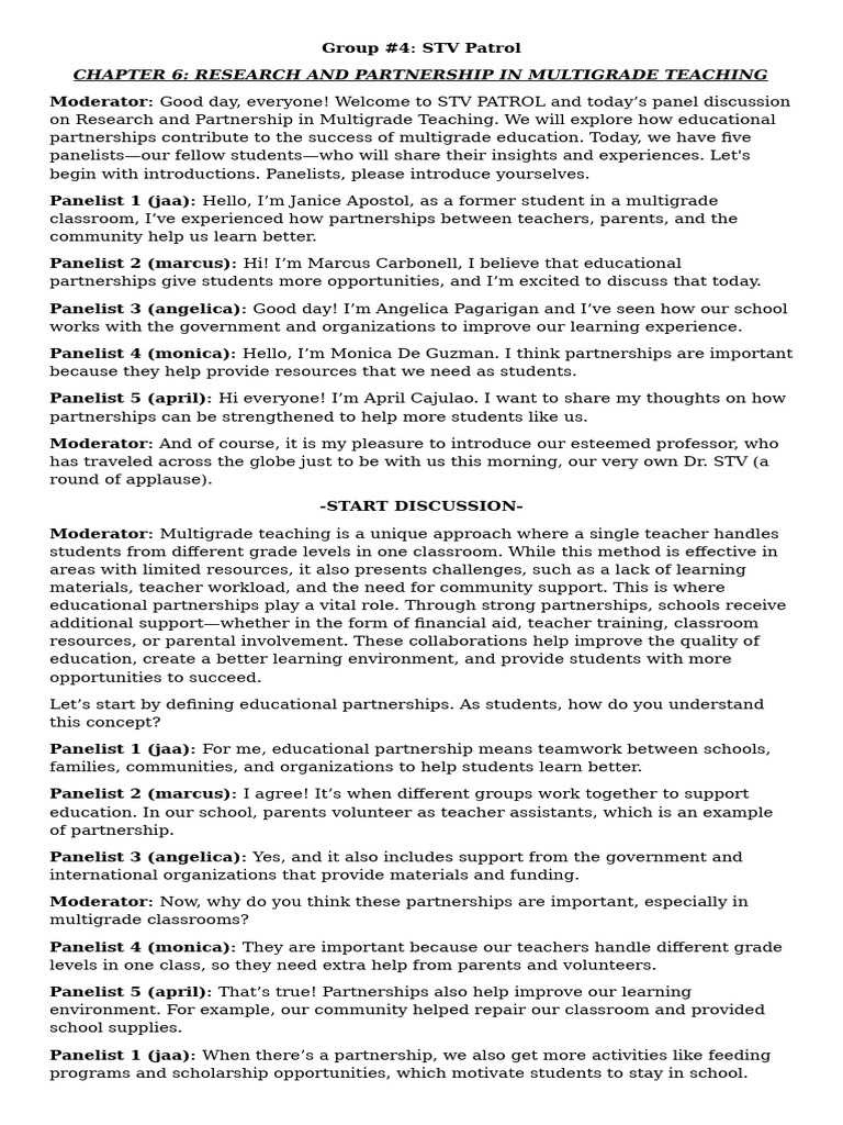 pd-script | PDF | Teachers | Learning