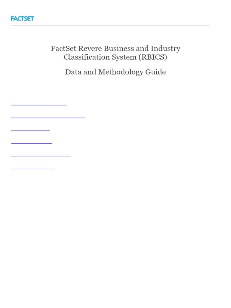 FactSet Revere Business and Industry Classification System (RBICS) Data ...