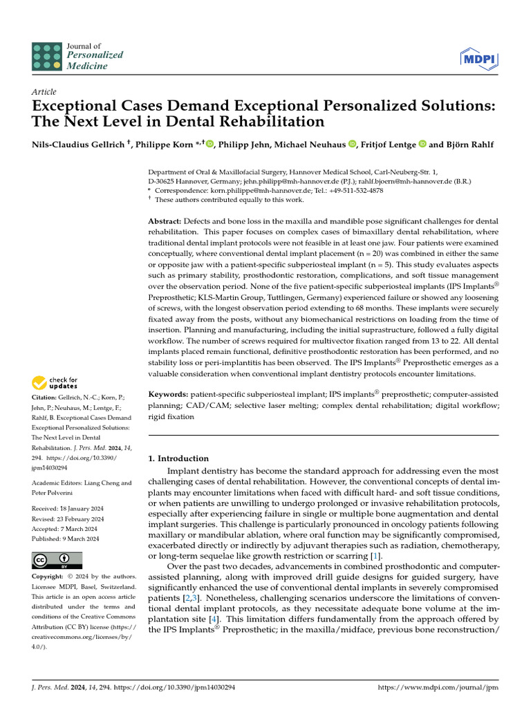 Exception cases demand exceptional personalized solution, next level in dental rehab | PDF ...