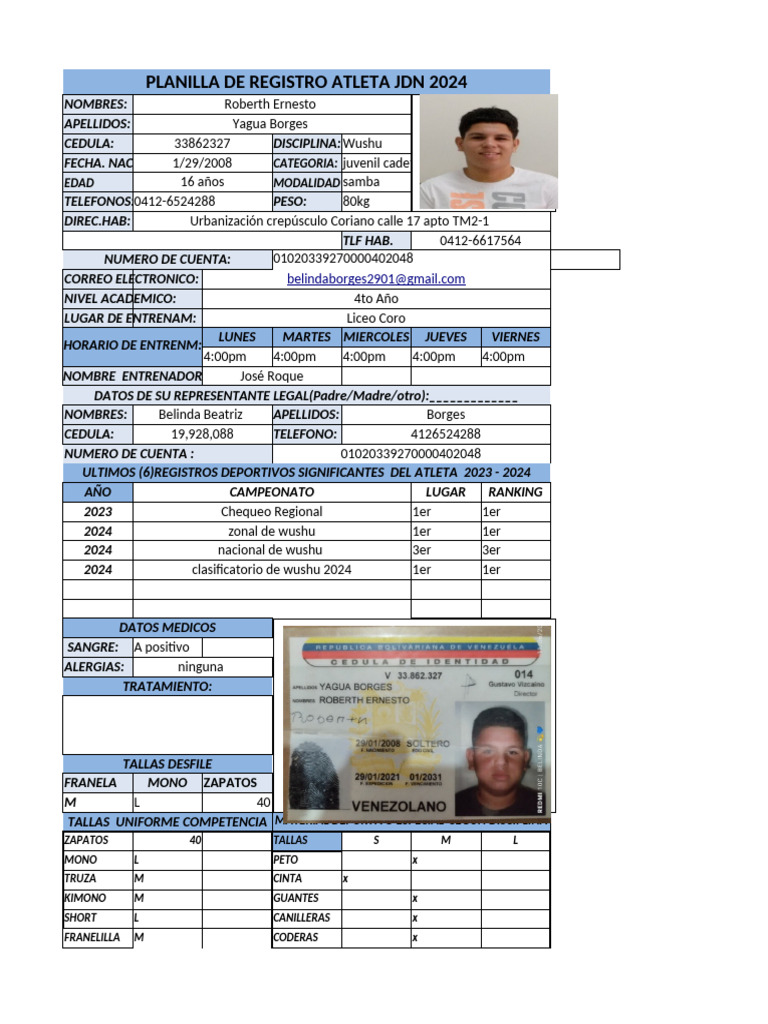 Ficha Wushu Robert | PDF