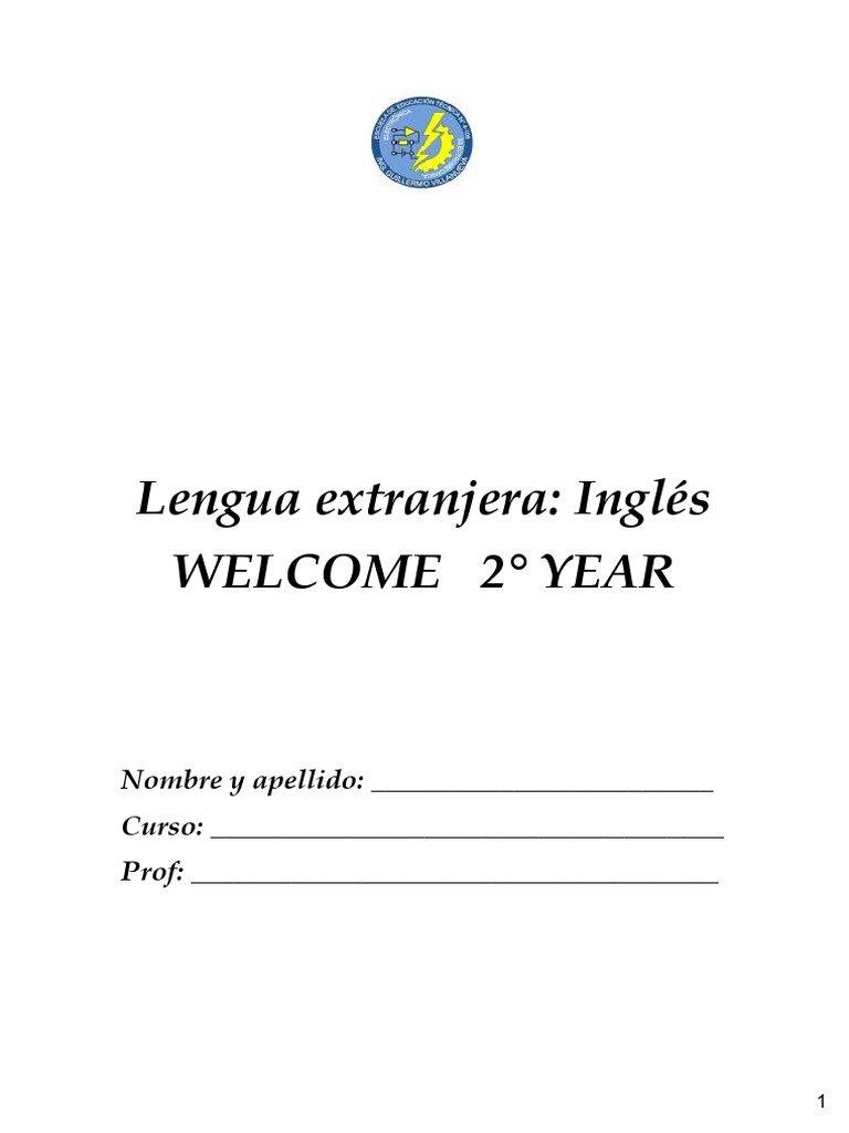 Welcome 2° Year | PDF