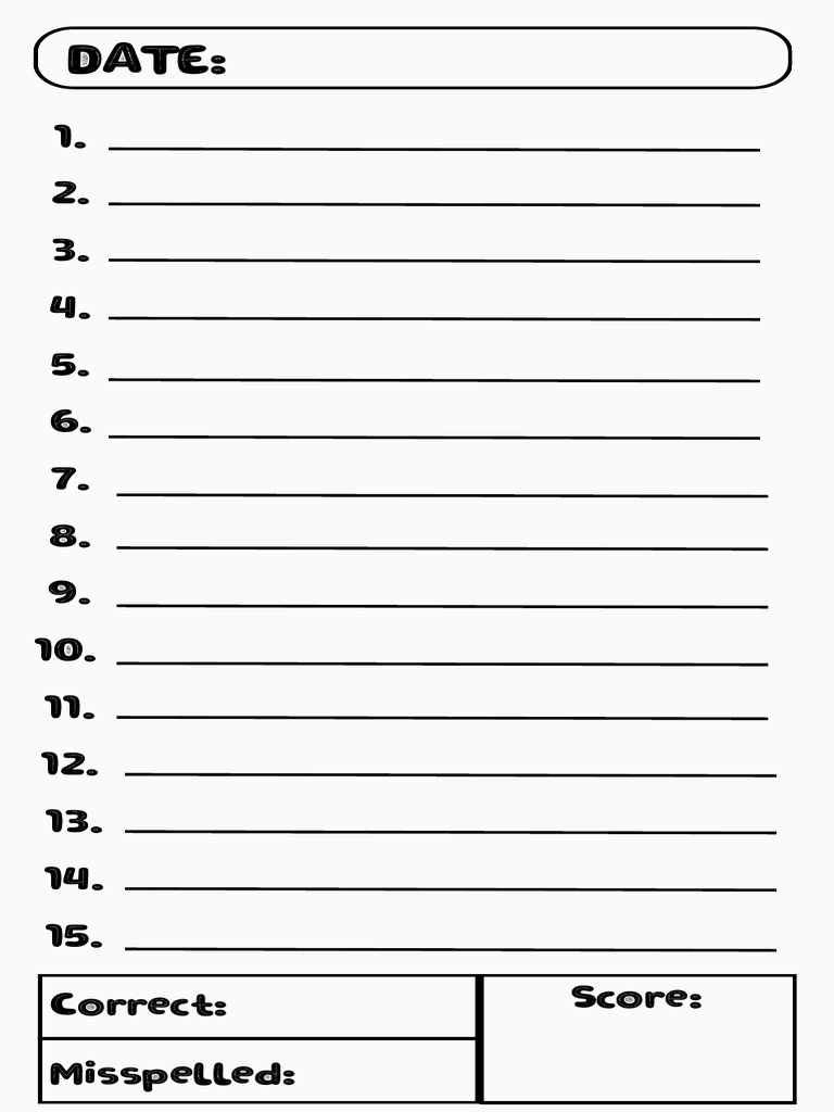 Spelling Booklet Template 20250326 092344 0000 | PDF