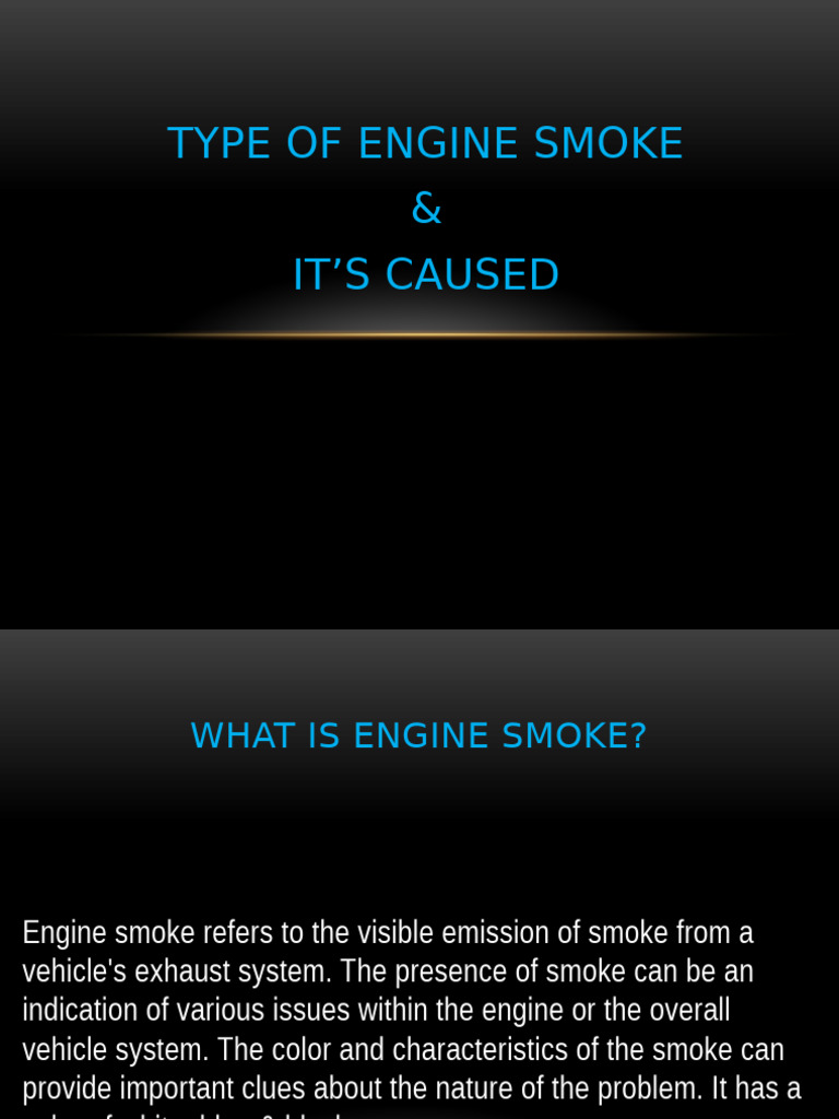 Engine Smoke Types and Causes | PDF
