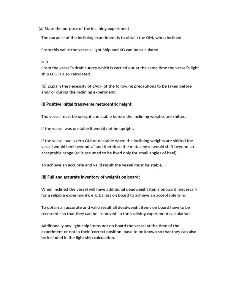 Inclination Experiment | PDF