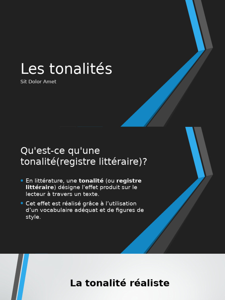 Les Tonalités | PDF | Réalisme (littérature)
