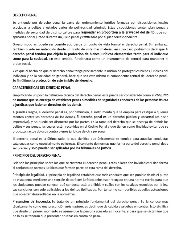 Derecho Penal Tema 1 | PDF | Derecho penal | Justicia