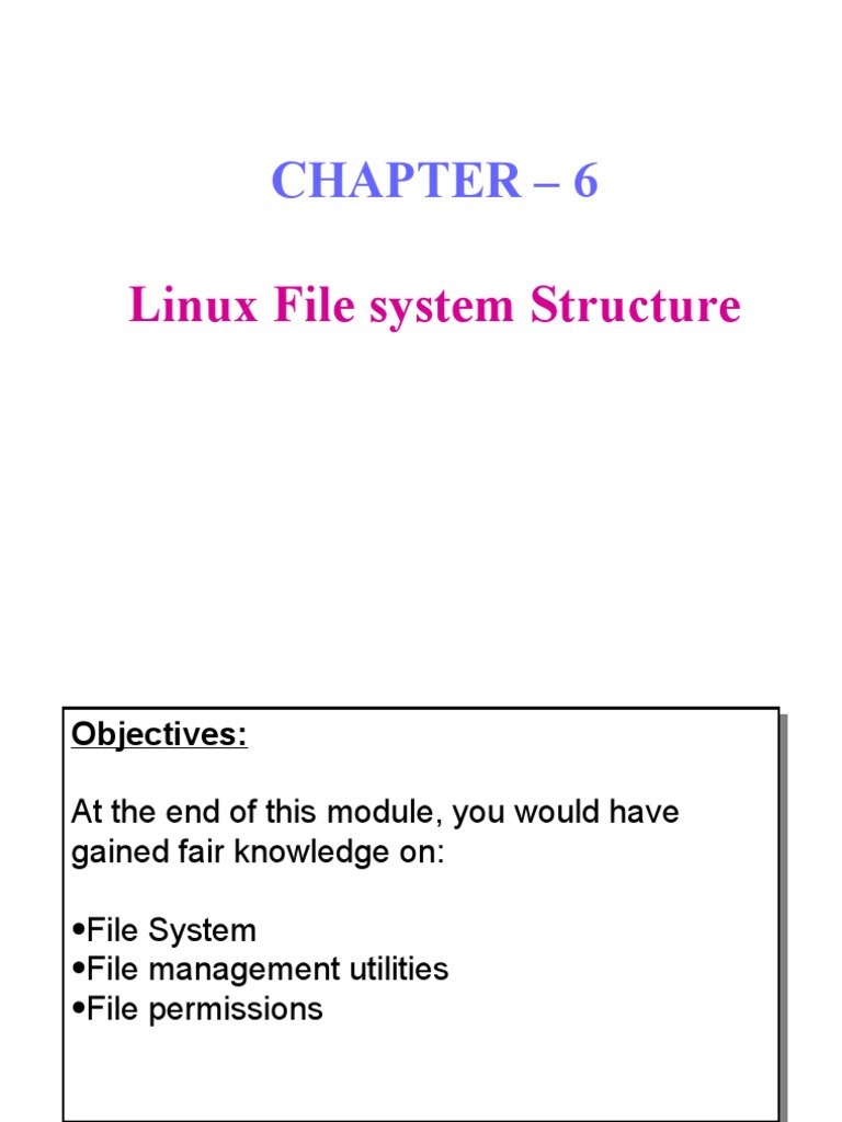 Chapter 6 Linux File System Structure Pdf Computer File